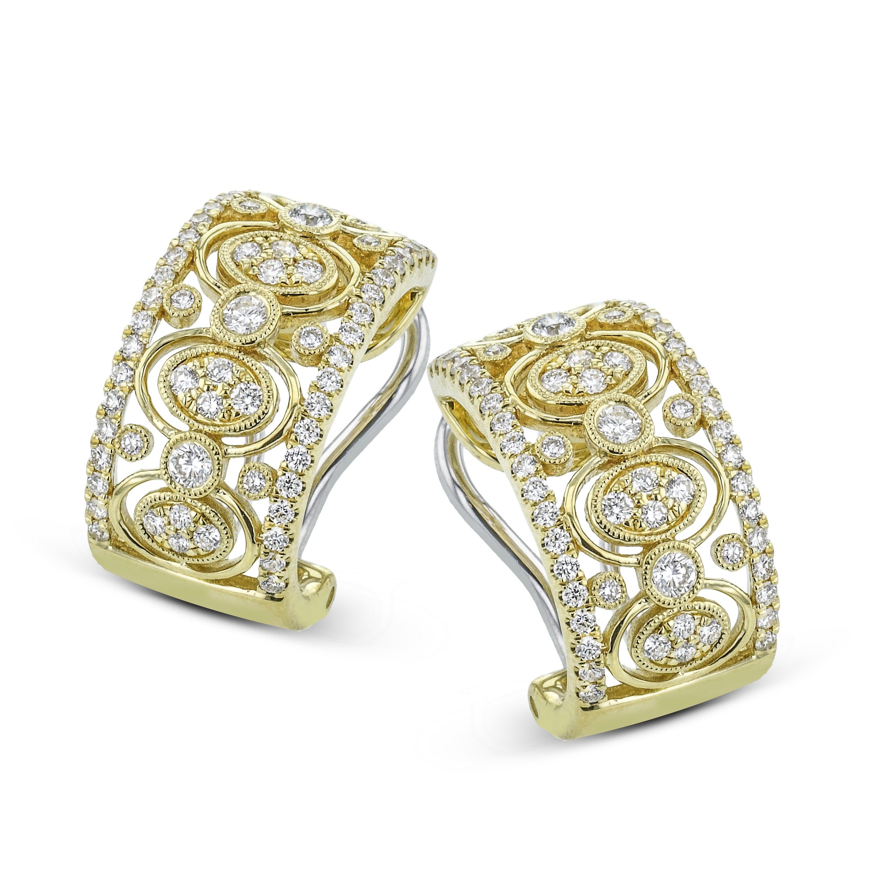 Trellis Earrings in 18k Gold with Diamonds – Simon G. Jewelry