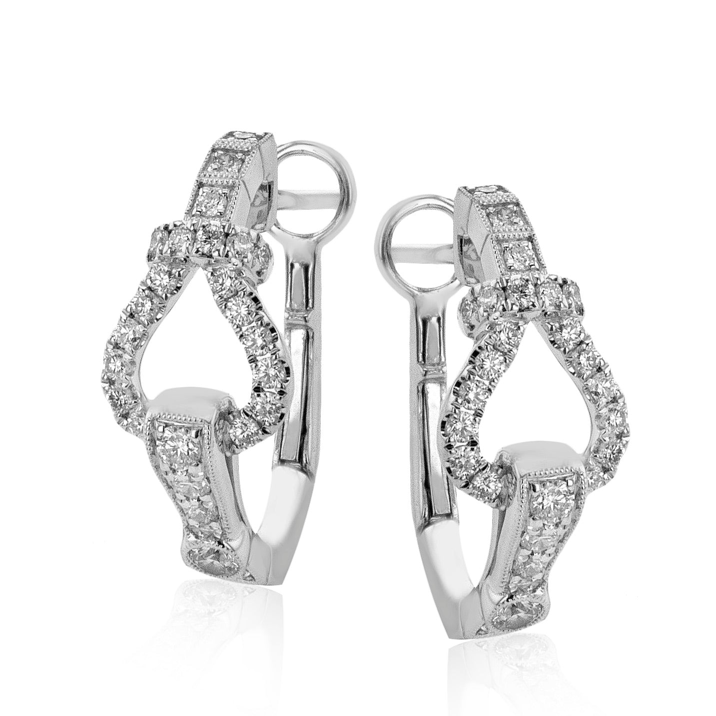 Buckle Hoop Earrings in 18k Gold with Diamonds – Simon G. Jewelry