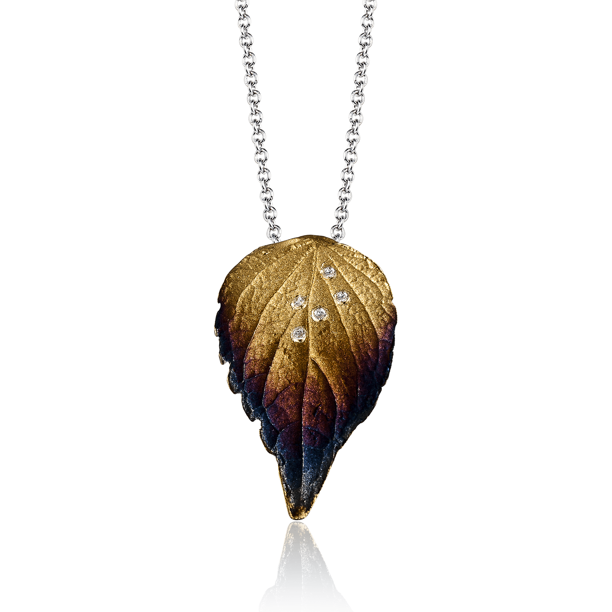 Fallen Leaves Pendant Necklace in 18k Gold with Diamonds – Simon G. Jewelry