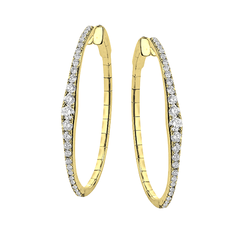 Hoop Earring in 18k Gold with Diamonds – Simon G. Jewelry