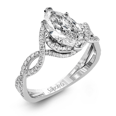 Marquise-Cut Criss-Cross Engagement Ring In 18k Gold With Diamonds ...