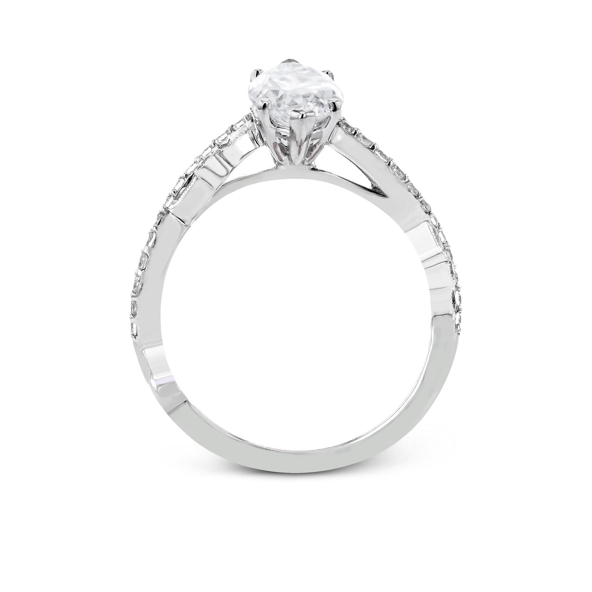 Marquise-Cut Criss-Cross Engagement Ring In 18k Gold With Diamonds ...