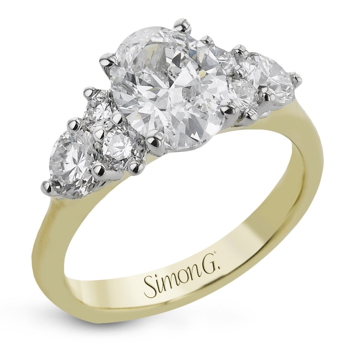 Oval-Cut Three-Stone Engagement Ring In 18k Gold With Diamonds – Simon ...