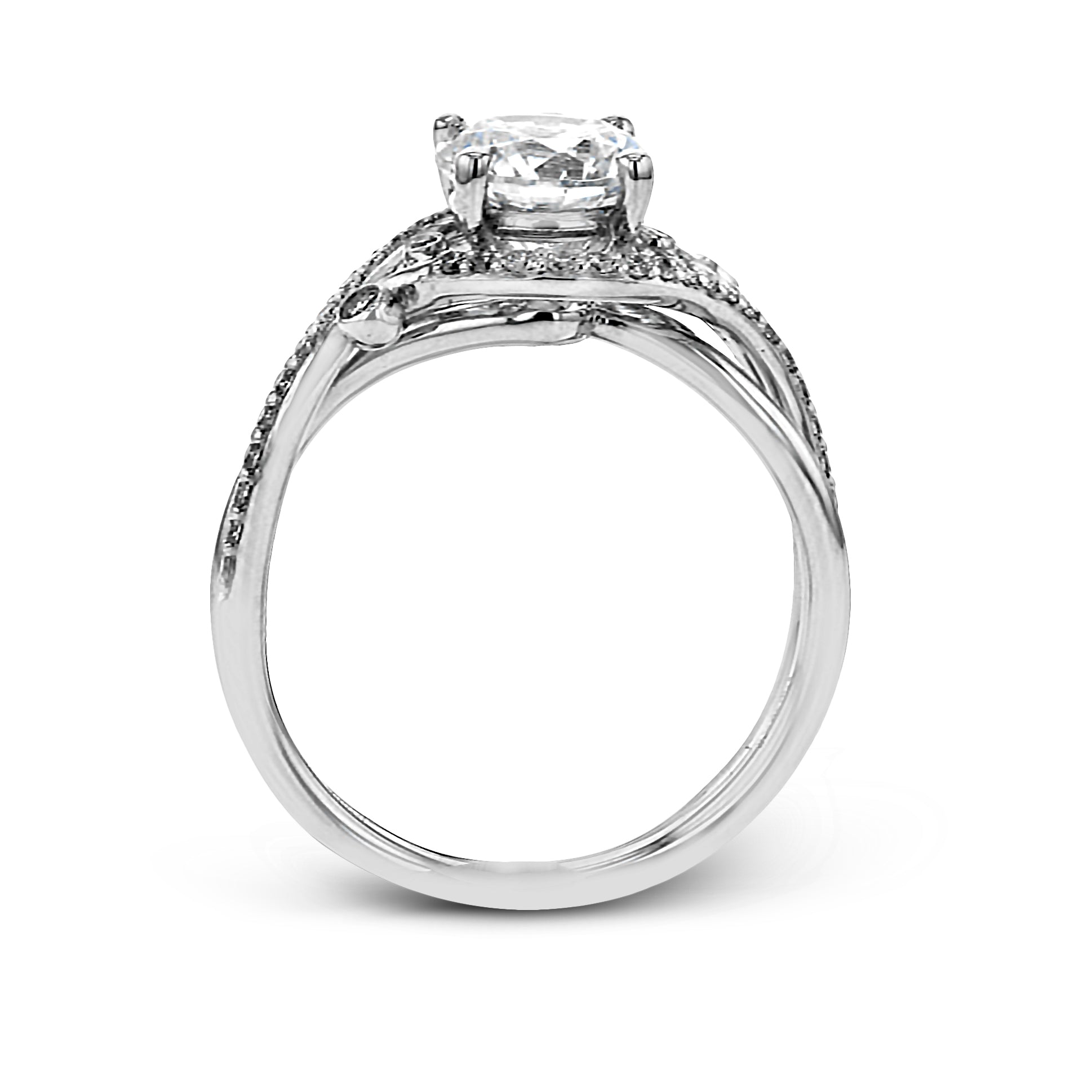 Round-Cut Criss-Cross Engagement Ring In 18k Gold With Diamonds – Simon ...