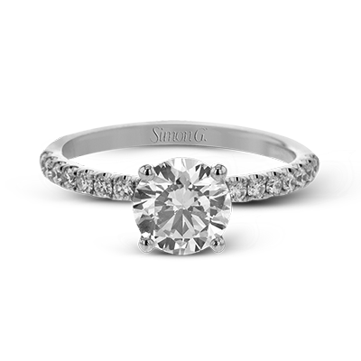 Round-Cut Engagement Ring In 18k Gold With Diamonds – Simon G. Jewelry