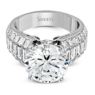 Round-cut Simon-set Engagement Ring in 18k Gold with Diamonds – Simon G ...