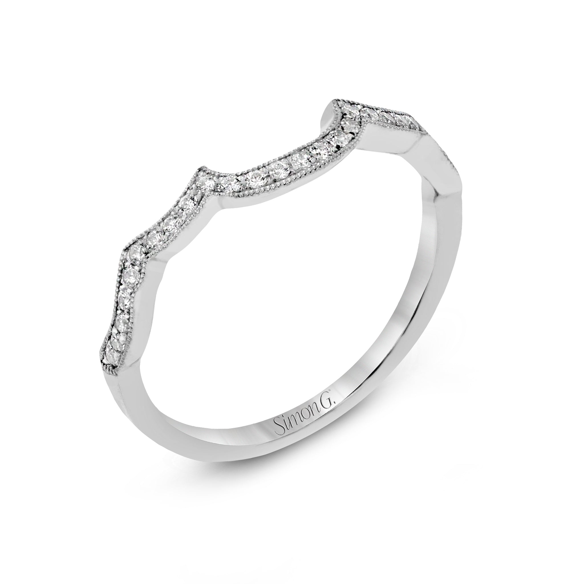 Wedding Band in 18k Gold with Diamonds – Simon G. Jewelry
